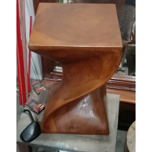 Suar Wood Spiral Stools